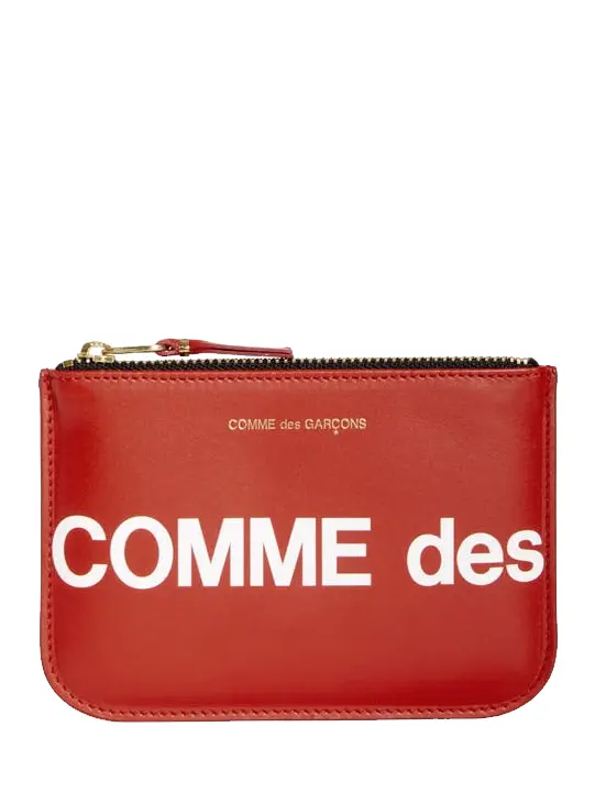 Comme Des Garçons Huge Logo Small Zip Pouch - Red