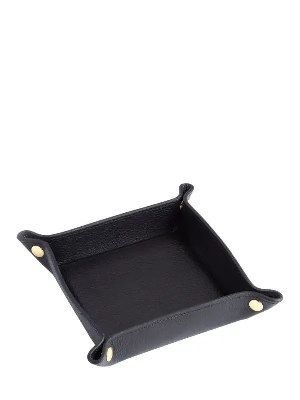 ROYCE NEW YORK Leather Valet Tray - Black