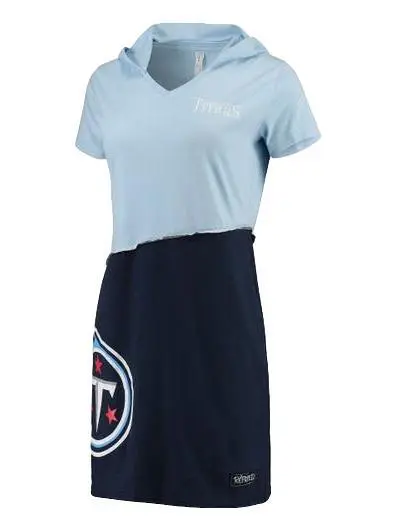 REFRIED APPAREL Tennessee Titans Hooded Mini Dress - Light Blue