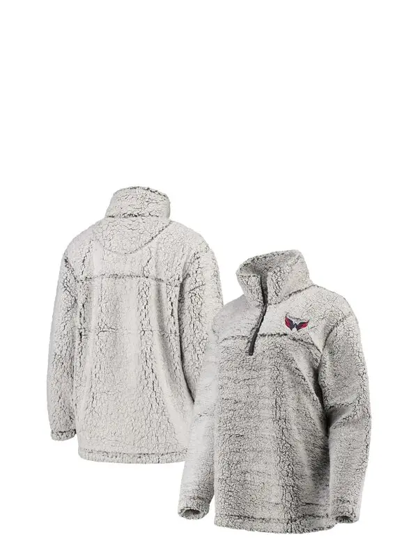 G-III 4HER BY CARL BANKS Washington Capitals Sherpa Quarter-zip Pullover - Gray