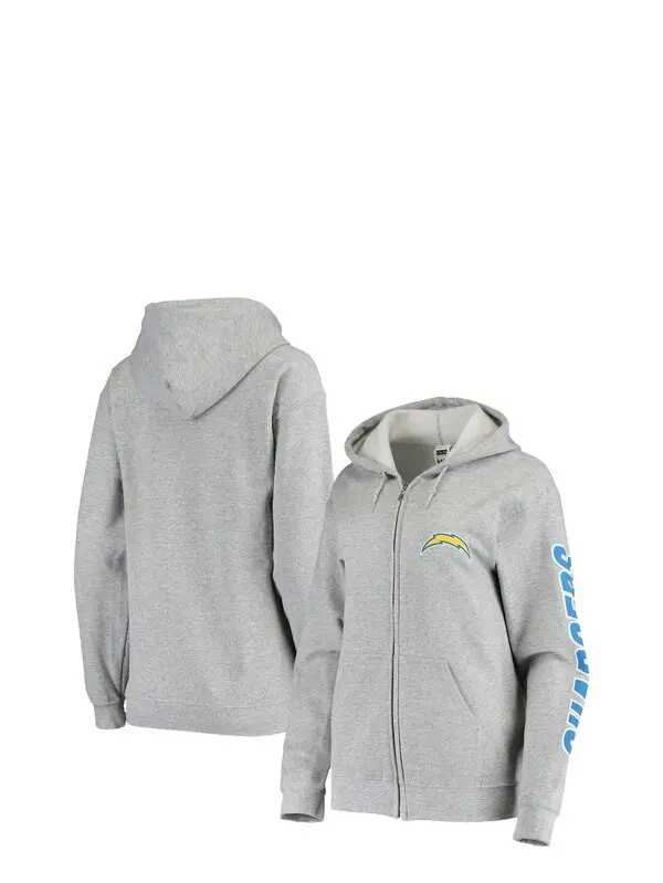 Junk Food Los Angeles Chargers Full-zip Hoodie - Gray