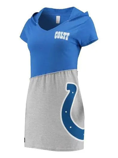 REFRIED APPAREL Indianapolis Colts Hooded Mini Dress - Royal