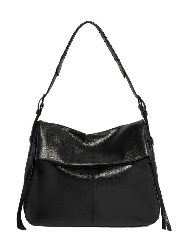 AIMEE Bali Double Entry Hobo Bag - Black W/black