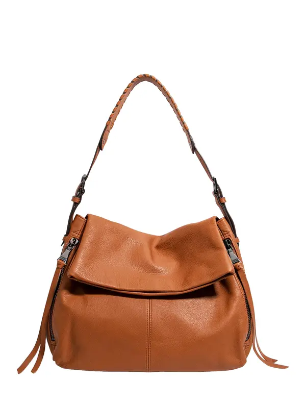 AIMEE Bali Double Entry Hobo Bag - Chestnut W Gunmetal