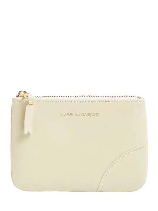 Comme Des Garçons Classic Leather Zip Pouch - Off White