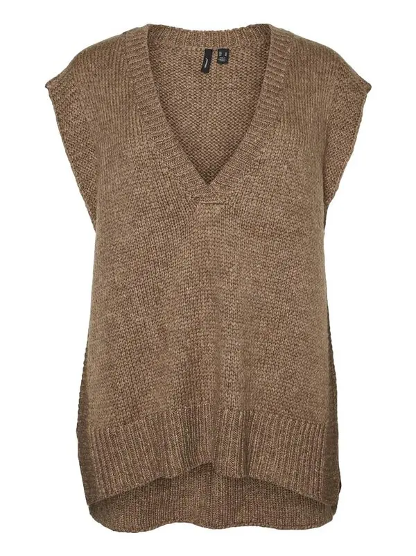 VERO MODA CURVE Knitted Vest - Fossil