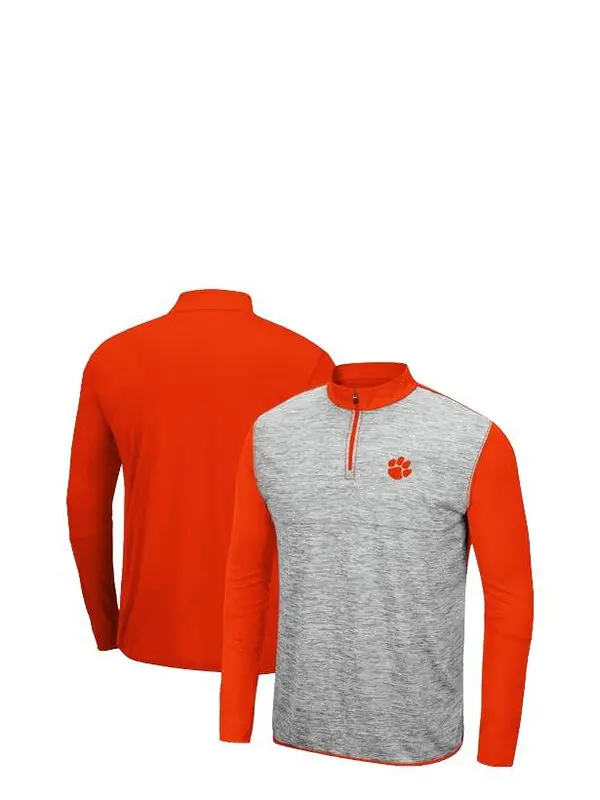 COLOSSEUM Clemson Tigers Prospect Quarter-zip Jacket - Heather Gray