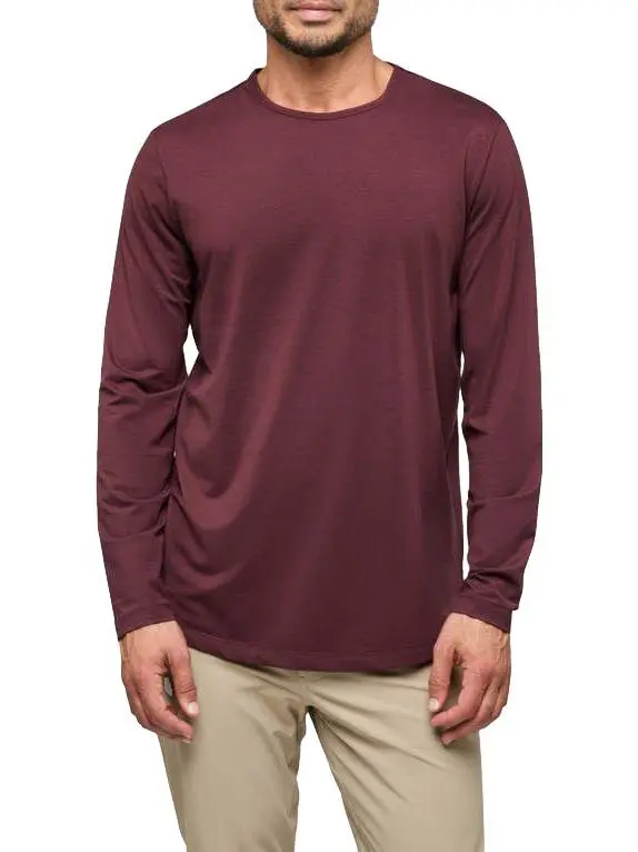 CUTS Ao Curved Hem Long Sleeve T-shirt - Currant