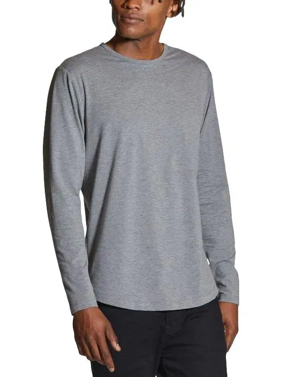 CUTS Ao Curved Hem Long Sleeve T-shirt - Heather Grey