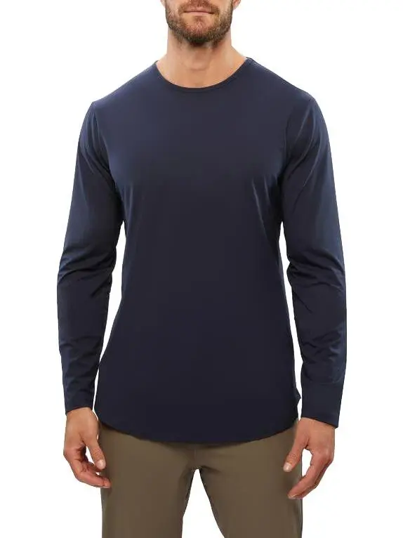 CUTS Ao Curved Hem Long Sleeve T-shirt - Pacific Blue
