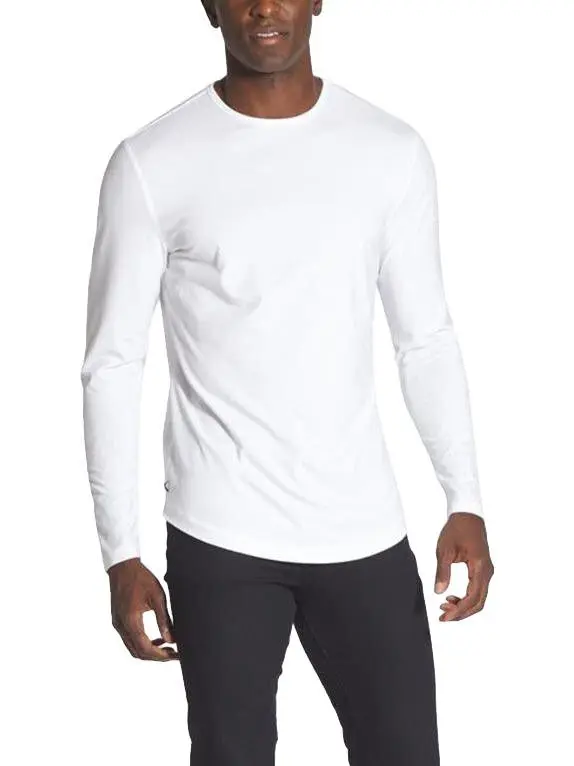 CUTS Ao Curved Hem Long Sleeve T-shirt - White