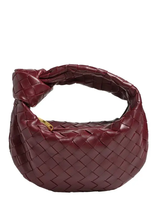 Bottega Veneta Mini Jodie Intrecciato Leather Top Handle Bag - 2247 Barolo-gold