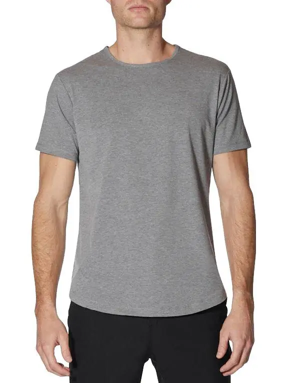 CUTS Ao Curve Hem Cotton Blend T-shirt - Heather Grey