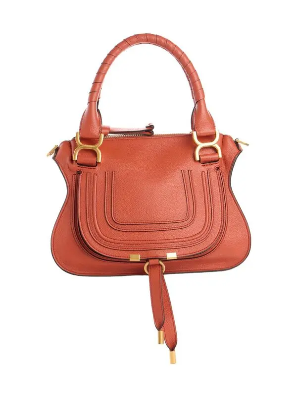 Chloé Small Marcie Leather Satchel - Crimson Orange