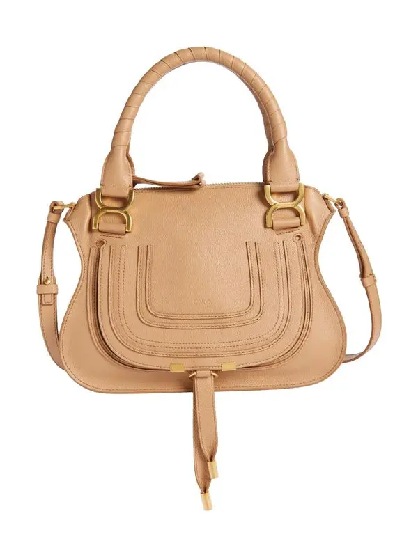 Chloé Small Marcie Leather Satchel - Light Tan