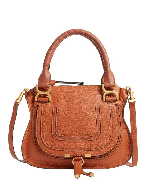 Chloé Small Marcie Leather Satchel - Tan