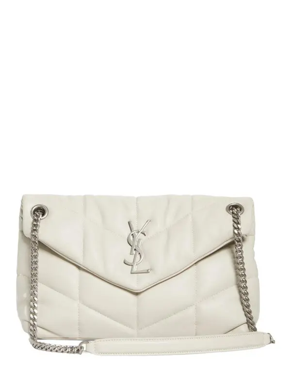 Saint Laurent Small Lou Puffer Bag - Crema Soft