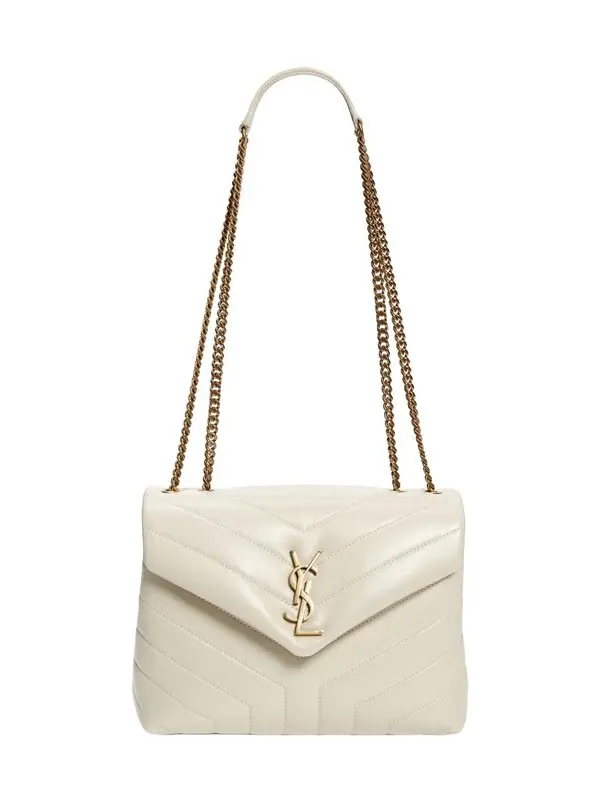 Saint Laurent Loulou Chain Shoulder Bag - Crema Soft/crem