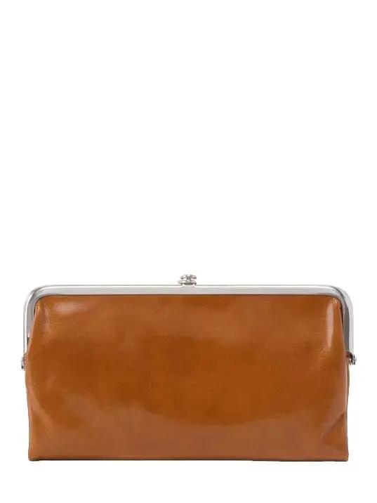 Hobo Lauren Leather Frame Clutch - Truffle
