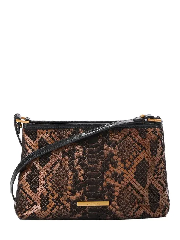Brahmin Lorelei Croc-embossed Leather Shoulder Bag - Bronze Captivate