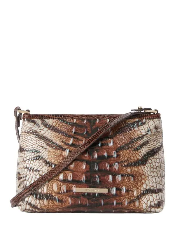 Brahmin Lorelei Croc Embossed Leather Shoulder Bag - Feline