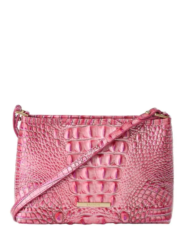 Brahmin Lorelei Croc-embossed Leather Shoulder Bag - French Rose Melbourne
