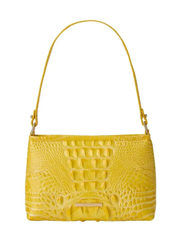 Brahmin Lorelei Croc Embossed Leather Shoulder Bag - Vivid Yellow