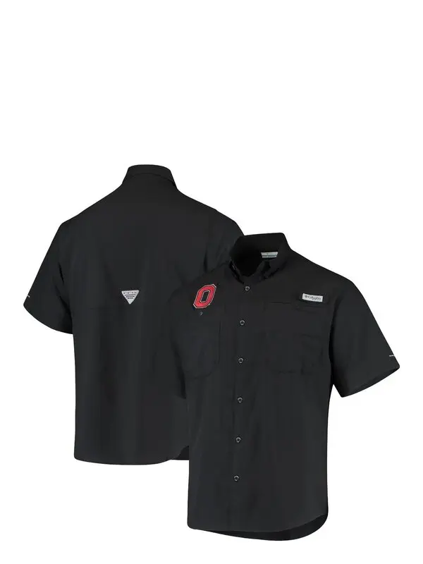 Columbia Ohio State Buckeyes Tamiami Omni-shade Button-down Shirt - Black