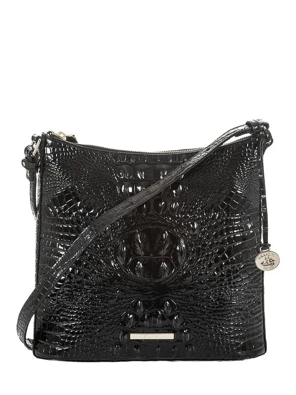 Brahmin Katie Croc Embossed Leather Crossbody Bag - Black