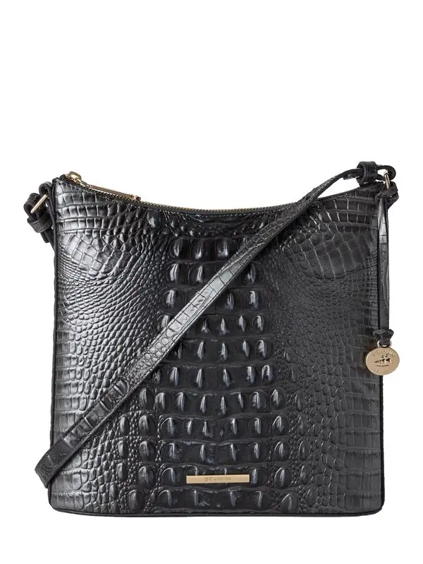 Brahmin Katie Croc Embossed Leather Crossbody Bag - Charcoal Melbourne