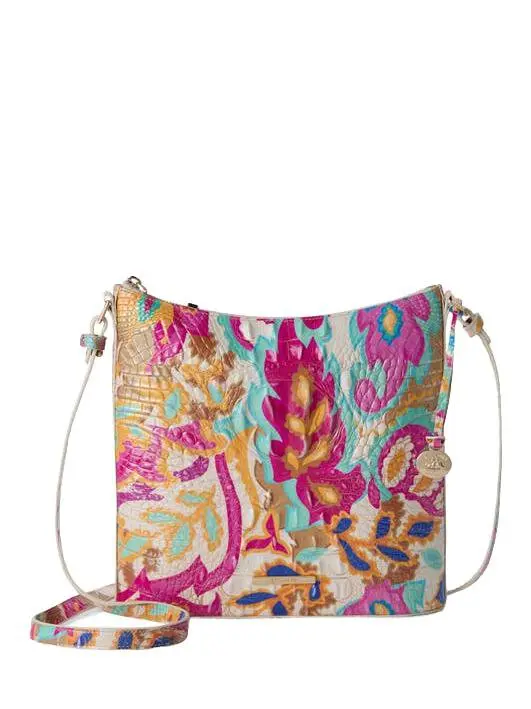 Brahmin Croc Embossed Leather Crossbody Bag - Wanderlight
