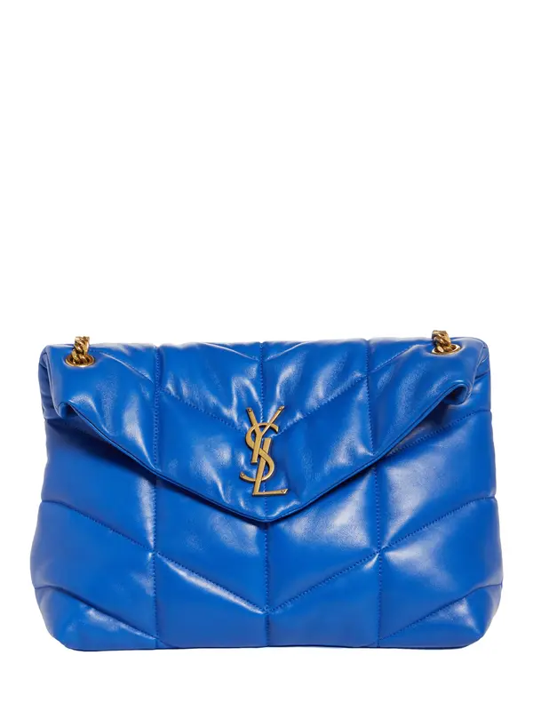 Saint Laurent Medium Loulou Puffer Quilted Leather Bag - Bleu Majorelle