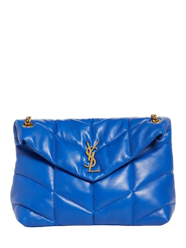 Saint Laurent Medium Loulou Puffer Quilted Leather Bag - Bleu Majorelle