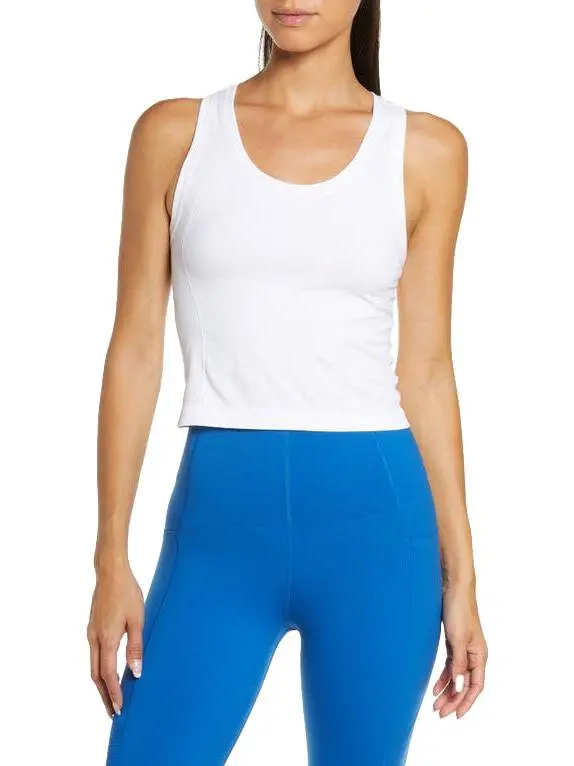 Sweaty Betty Athlete Crop Seamless Tank Top - White