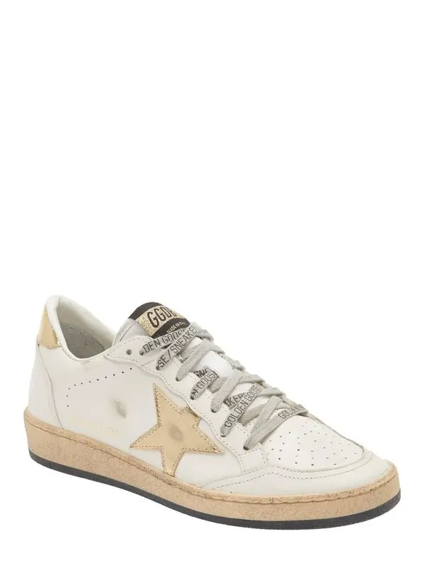 GOLDEN GOOSE Ball Star Low Top Sneakers - Milk/ Gold
