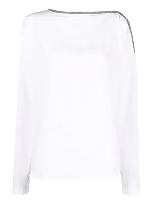 Brunello Cucinelli Cold-shoulder Blouse - White