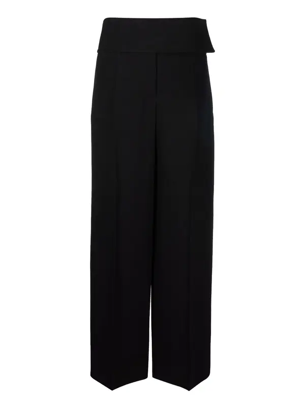 JIL SANDER High-waisted Wide-leg Trousers - Black