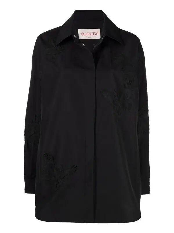 Valentino Garavani Embroidered Butterfly Shirt - Black