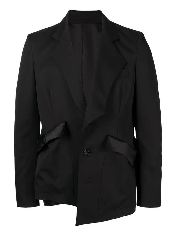SULVAM Asymmetric Single-breasted Blazer - Black