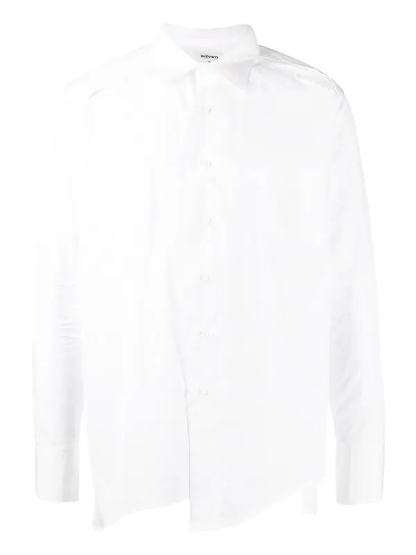 SULVAM Cut Out-detail Tailored Shirt - White