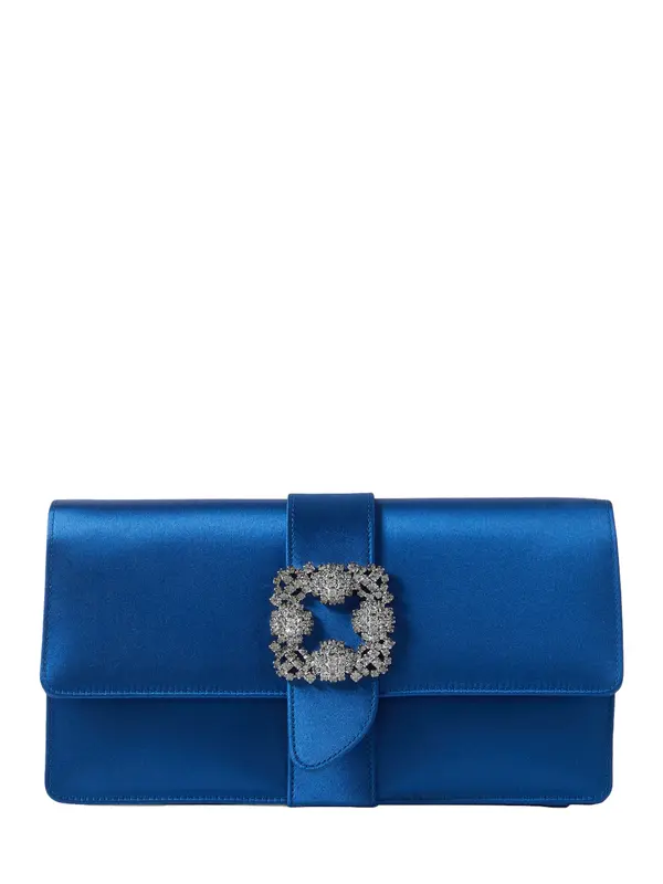 Manolo Blahnik Capri Crystal-embellished Clutch - Blue