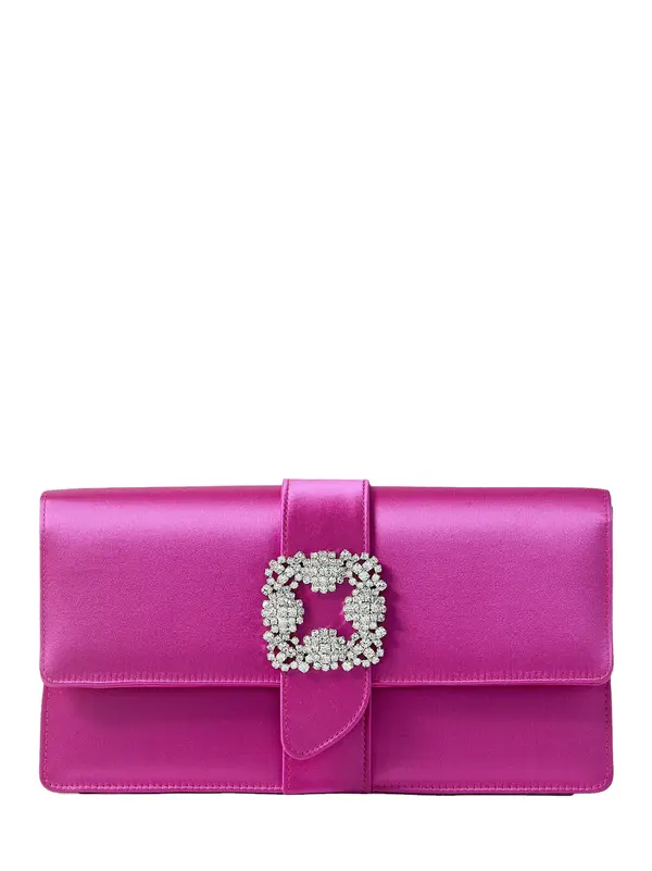Manolo Blahnik Capri Crystal-embellished Clutch - Purple