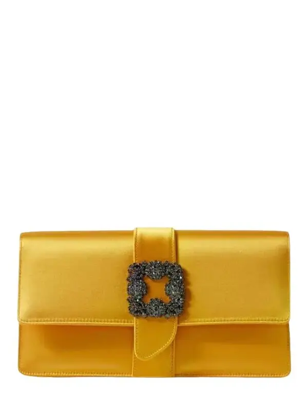 Manolo Blahnik Capri Crystal-embellished Clutch - Yellow