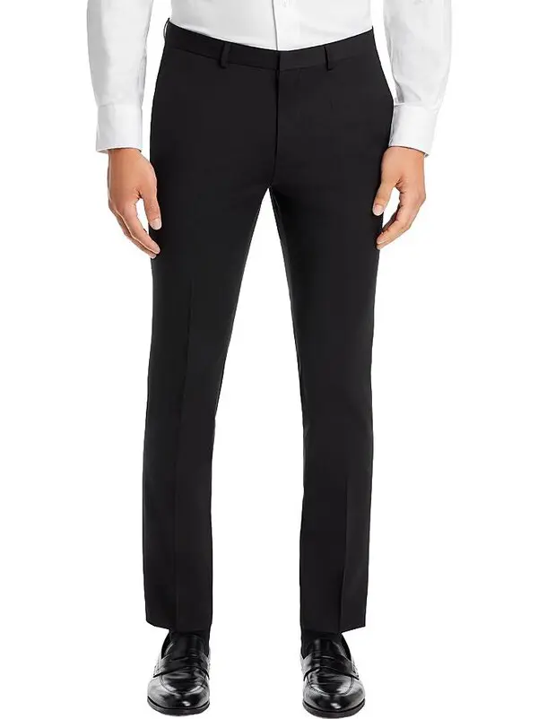 Hugo Boss Hesten Stretch Wool Extra Slim Fit Suit Pants - Black