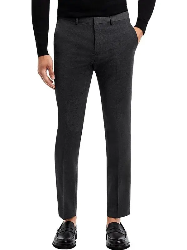 Hugo Boss Hesten Stretch Wool Extra Slim Fit Suit Pants - Charcoal