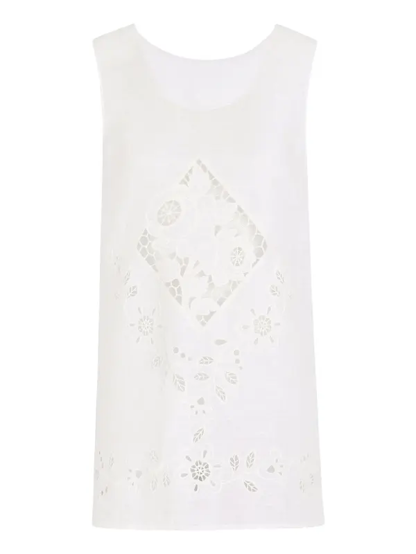 Dolce & Gabbana Embroidered Linen Tunic - White