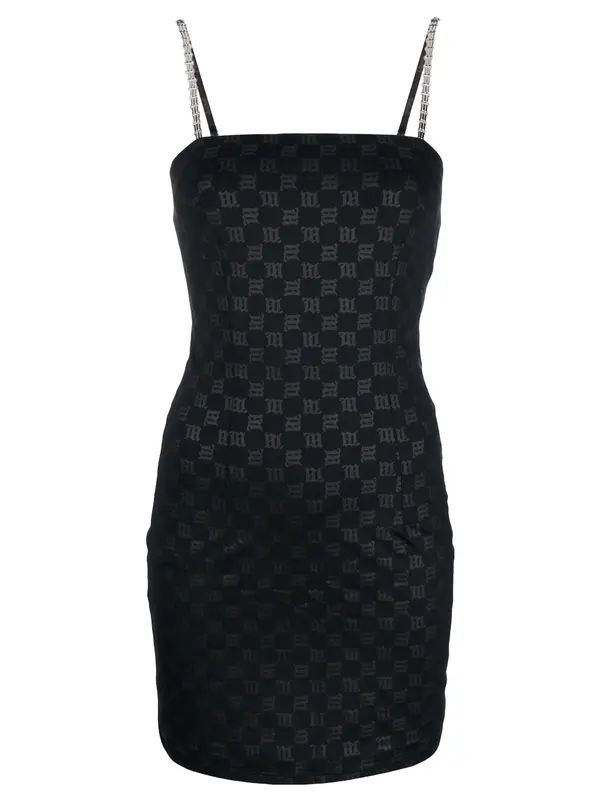 MISBHV Monogram-print Minidress - Black