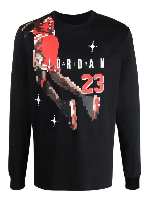 Nike Graphic-print Long-sleeve T-shirt - Black