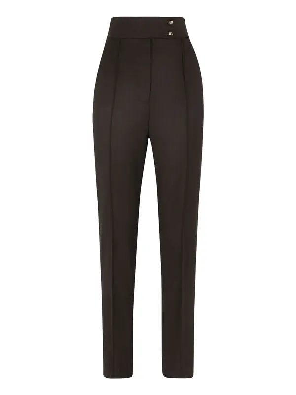 Dolce & Gabbana High-waisted Wool Trousers - Black