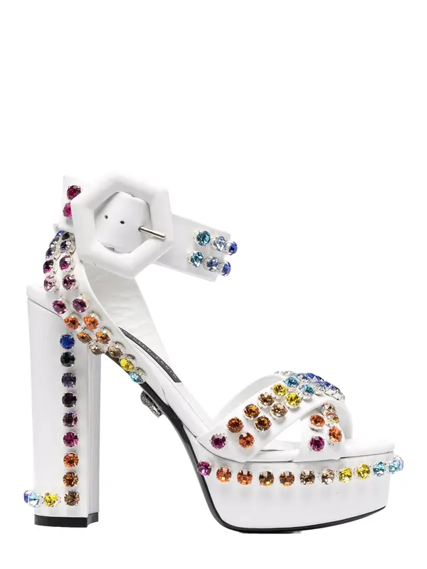 Philipp Plein Crystal-embellished Sandals - White